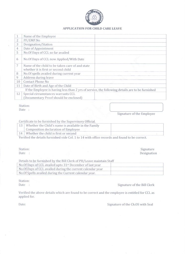 indianrailwayrules.com CCL Proforma Form – Indian Railway Rules