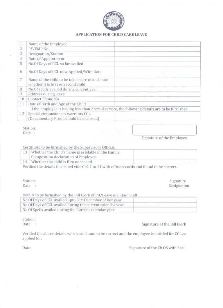 indianrailwayrules.com CCL Proforma Form – Indian Railway Rules